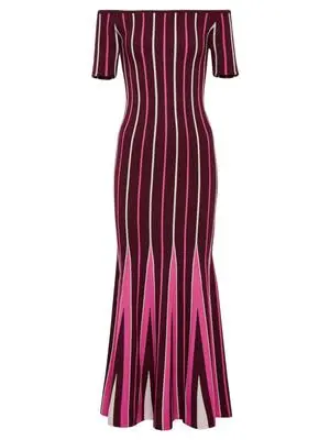 Gabriela Hearst Pleated Wool Maxi Dress With Off-shoulder Neckline - Brown
