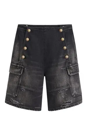 Dior Button-detailed Patchwork Cargo Shorts - Black