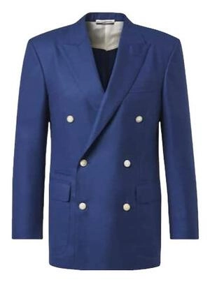 Dunhill Double-breasted Cashmere Blazer - Blue