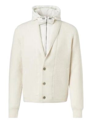 Herno Long-sleeved Sweater With Detachable Bib Hood - White