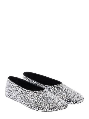 Proenza Schouler Embellished Leather Ballet Flats - Gray