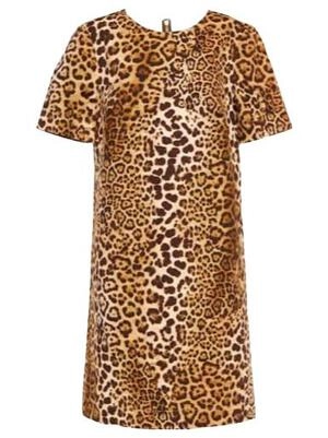Carolina Herrera Leopard Print Mini Dress - Brown