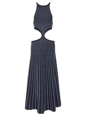 Gabriela Hearst Striped Cutout Maxi Dress - Black
