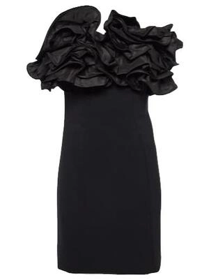 Carolina Herrera Strapless Ruffled Mini Dress - Black