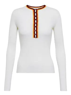 Gabriela Hearst Half-button Knit Sweater - White
