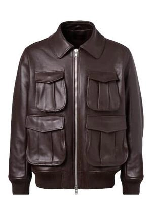 Simone Rocha Leather Bomber Jacket With Utilitarian Pockets - Black
