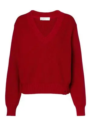 VICTORIA BECKHAM Victoria Beckham Ribbed-Knit Cotton And Silk-Blend V-Neck Sweater