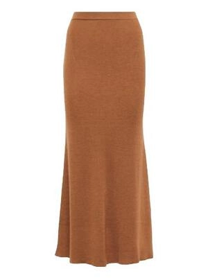 Gabriela Hearst Ribbed High-waisted Midi Skirt - Brown