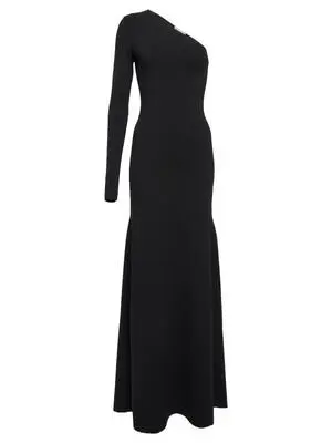 Victoria Beckham Knitted One-shoulder Maxi Dress - Black