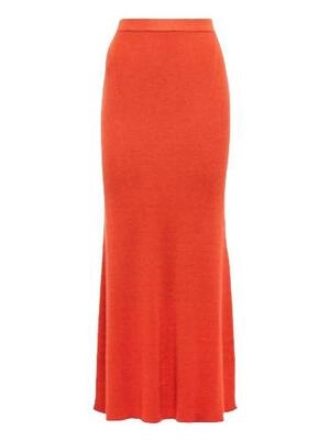 Gabriela Hearst Ribbed Knit High-waisted Midi Skirt - Red