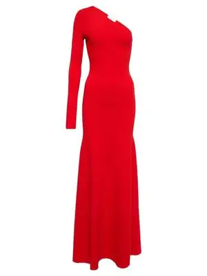 Victoria Beckham One-shoulder Long Knit Dress - Red