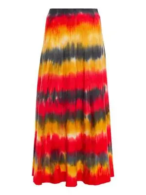 Gabriela Hearst Gabriela Hearst Ella Tie-Dye Cashmere And Silk Maxi Skirt Red