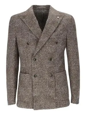 LUBIAM Double-breasted Suit Jacket - Gray
