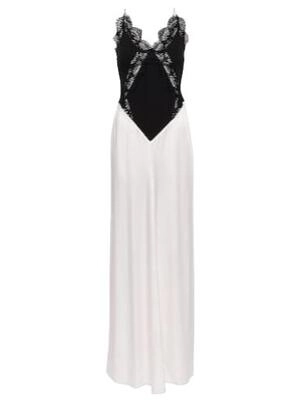 Victoria Beckham Lace Trimmed Gown - White