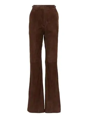 Gabriela Hearst High-waisted Suede Flared Trousers - Brown
