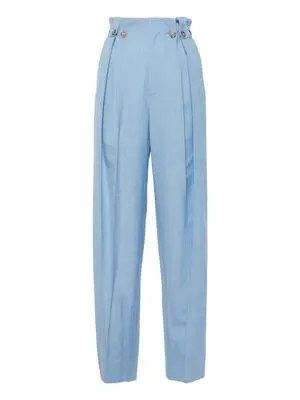 Victoria Beckham Pleated Tapered Trousers - Blue