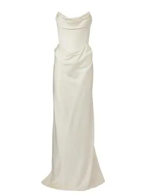 VIVIENNE WESTWOOD Bridal Galaxy Crepe Satin Corset Gown - Cream
