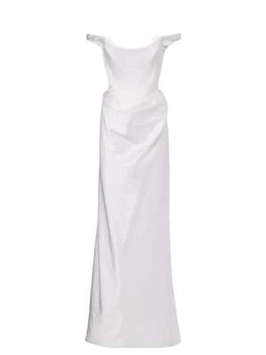 VIVIENNE WESTWOOD Off-the-shoulder Boned Bodice Dress - White