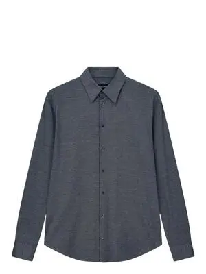 Giorgio Armani Shirt Regular Fit In Micro Jacquard Cotton Jersey - Patterned