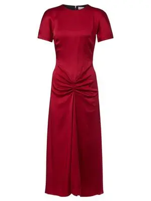 Victoria Beckham Short Sleeve Crewneck Dress - Red