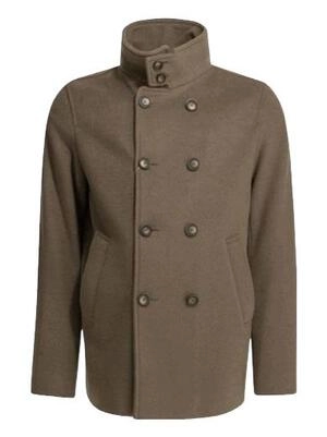 Herno Double-breasted Short Coat - Brown
