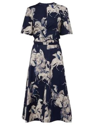 Altuzarra Kirsty Printed Cotton-blend Midi Wrap Dress - Black