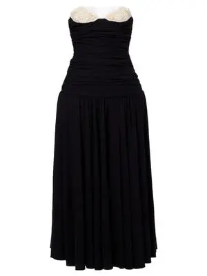 Magda Butrym Crochet-trimmed Jersey Cocktail Dress - Black