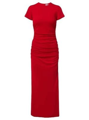 Carolina Herrera Ruched Midi Dress - Red