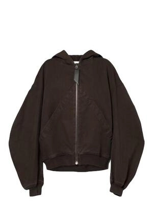 Attico Cotton Gabardine Hooded Bomber Jacket - Black