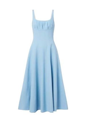 EMILIA WICKSTEAD Collins Wool Crêpe Midi Dress - Blue