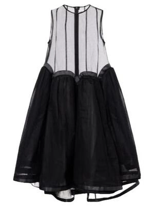 Comme Des Garçons Sheer Tulle Midi Dress - Black