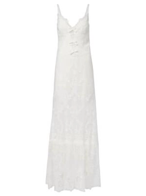 Elie Saab Cotton-blend Lace Maxi Gown - White