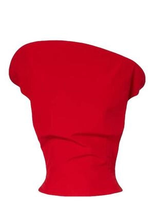 Magda Butrym Asymmetrical Top With 3d Neckline - Red
