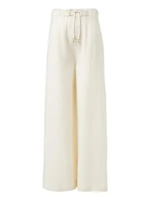 Gabriela Hearst Gelos Wool And Silk Jacquard Palazzo Pants - White