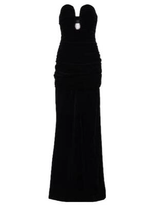 Carolina Herrera Ruched Velvet Bustier Gown - Black