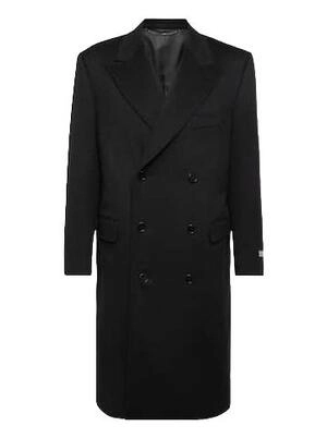 Canali Wool And Cashmere Overcoat - Black