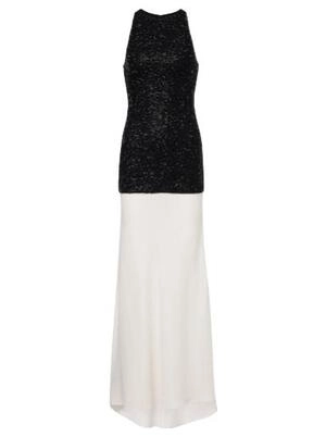Staud Gabrielle Beaded Crêpe Gown - White