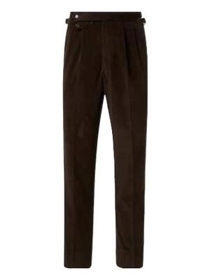 Dunhill Cotton And Cashmere Corduroy Straight Leg Pants - Black