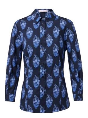 Carolina Herrera Icon Floral Cotton-blend Shirt - Blue