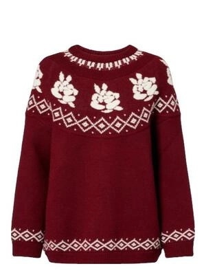 Magda Butrym Patterned Wool Sweater - Red