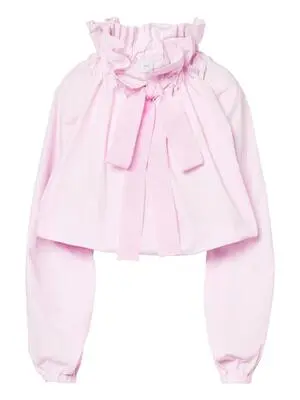 PATOU Patou Iconic Bow-Detailed Ruffled Blouse Pink