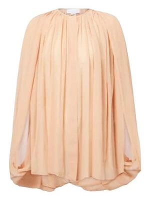 Stella McCartney Draped Silk Chiffon Blouse - Nude