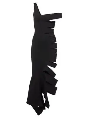 MUGLER One-shoulder Cut-out Dress - Black