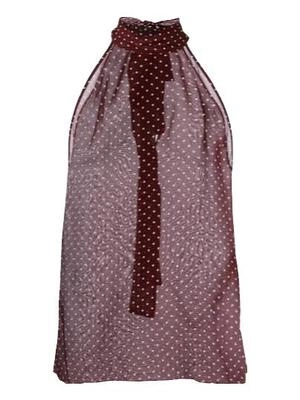 NILI LOTAN Halter Neck Cardigan With Polka Dot And Lace-up Detail - Gray