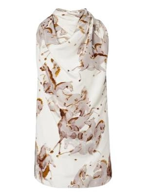 Altuzarra Draped High Neck Silk Top - White