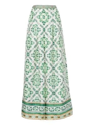 Camilla Printed Silk Palazzo Pants - Green