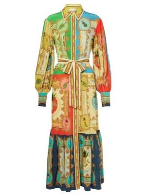 ALEMAIS Alémais Monte Printed Linen Shirt Dress - Multicolor