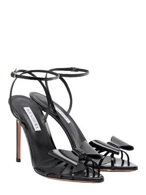 AQUAZZURA Tie 105 Bow-detail Leather Sandals - Black