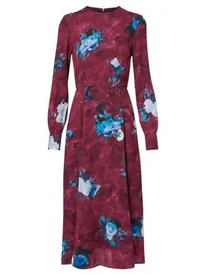 Erdem Floral Crêpe Midi Dress - Red