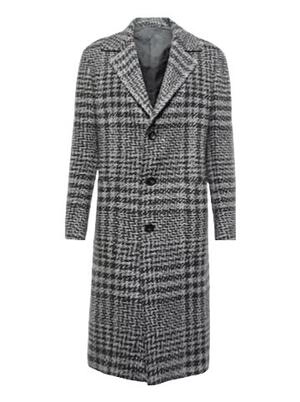Kiton Checked Wool-blend Overcoat - Black